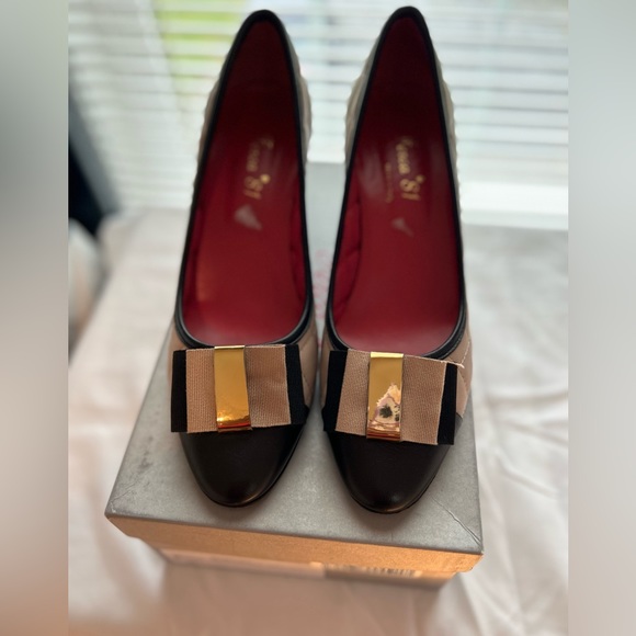 Ferca ‘81 | Shoes | Ferca 8 Leather Quilted Block Heel Shoes Made In ...